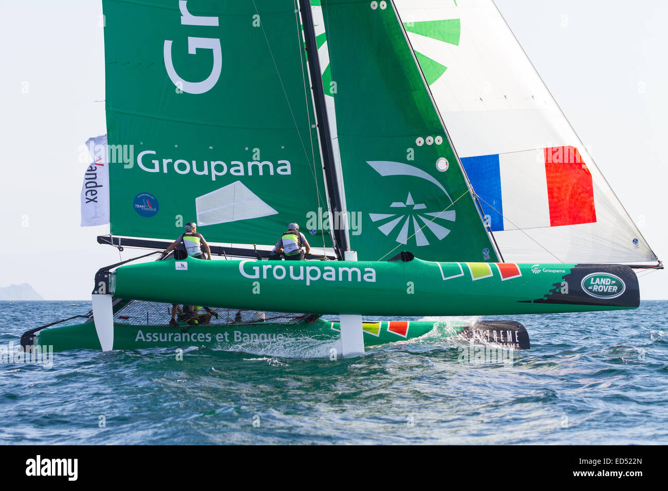 ISTANBUL, TURKEY - SEPTEMBER 13, 2014: Skipper Franck Cammas, Groupama ...