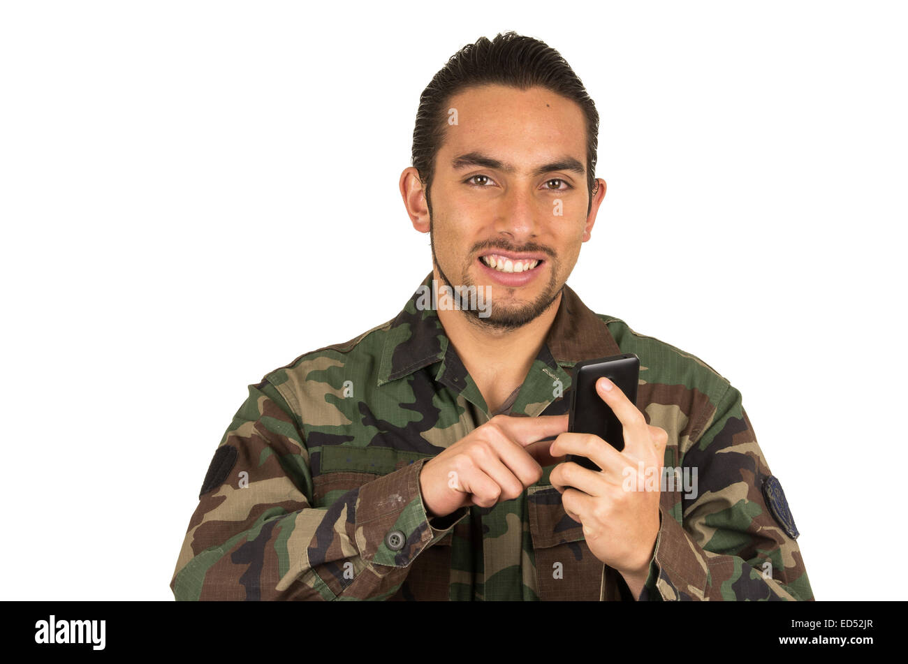 young happy man in military uniform Stock Photo - Alamy