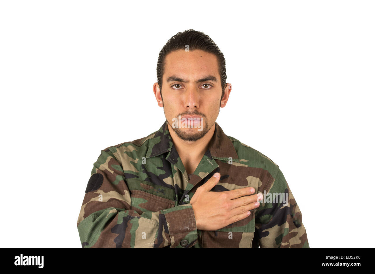 hispanic military man wearing uniform Stock Photo - Alamy