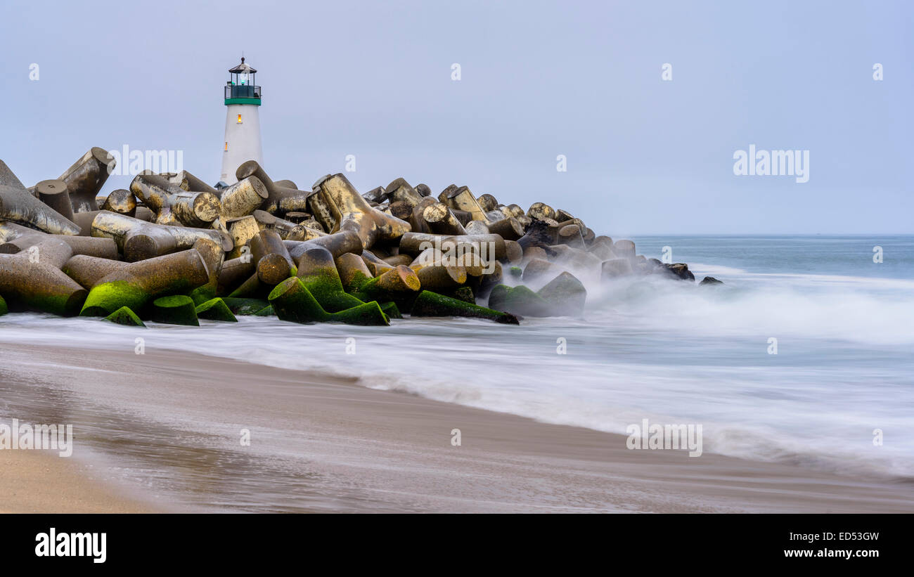 Santa Cruz Breakwater Lighthouse Stock Photo - Alamy