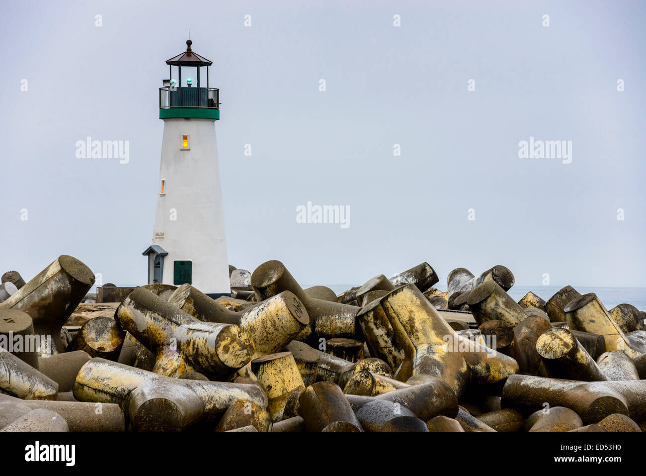 Santa Cruz Breakwater Lighthouse Stock Photo - Alamy