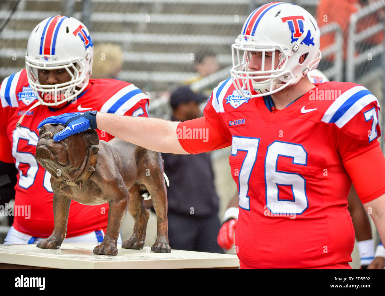 Louisiana Tech Bulldogs offensive lineman Clayton Landry (76) and ...