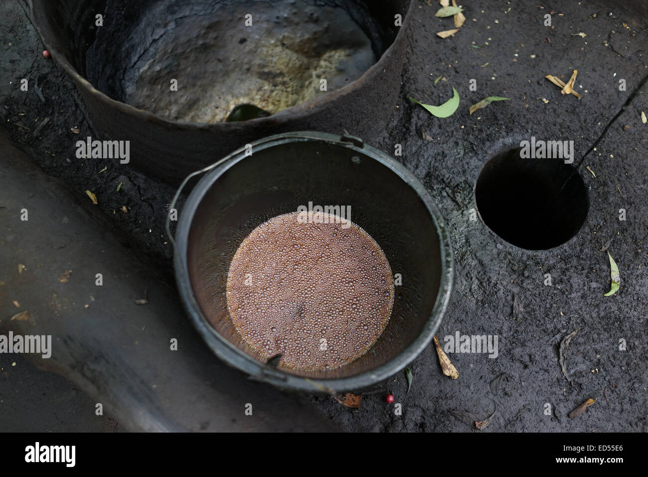 Traditional oil wellbore in Subdistrict Kedewan, Bojonegoro, Indonesia ...