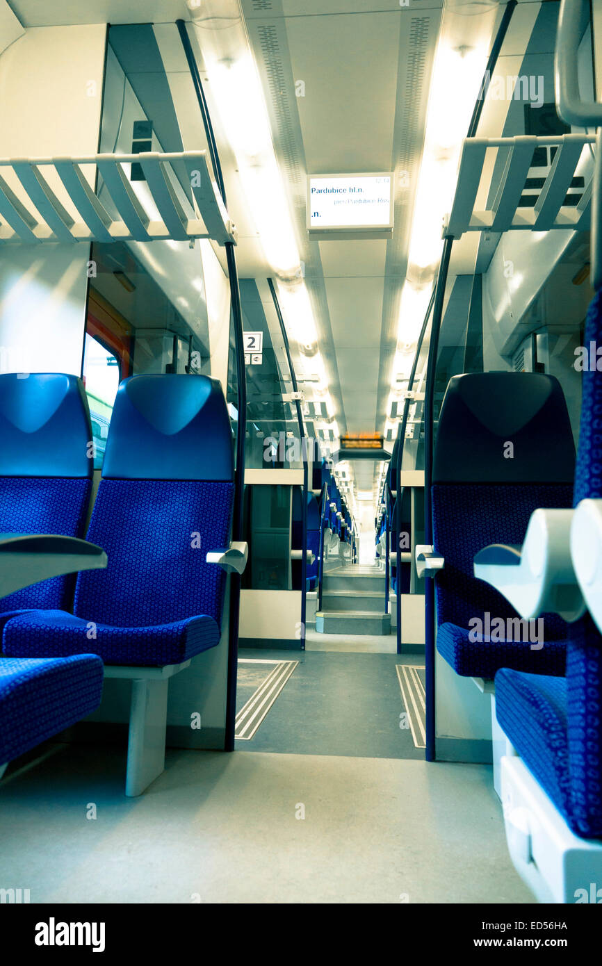 modern commuters train interior Stock Photo - Alamy