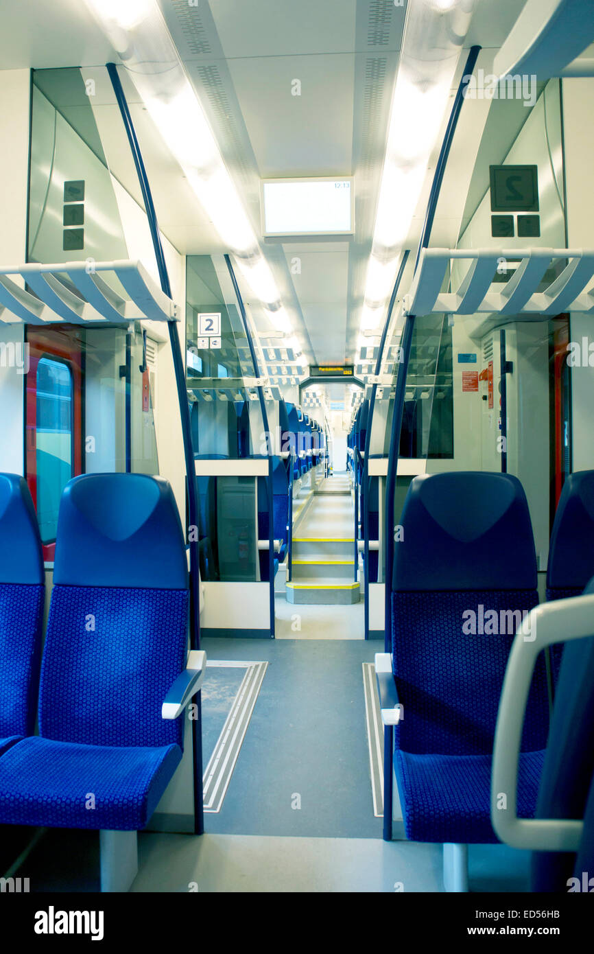 modern commuters train interior Stock Photo - Alamy