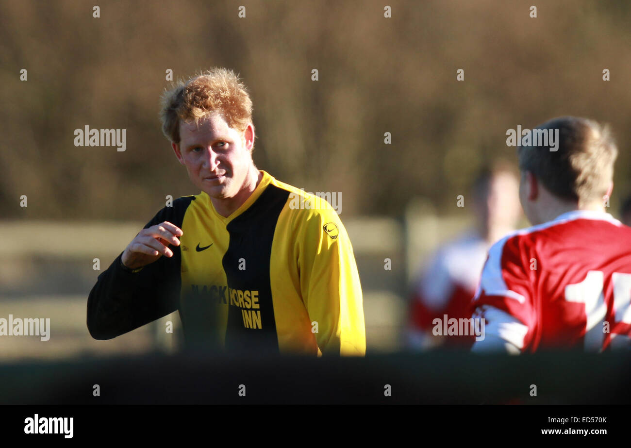 Prince Harry playing football . . Castle Rising, Norfolk, UK . . 24.12. ...