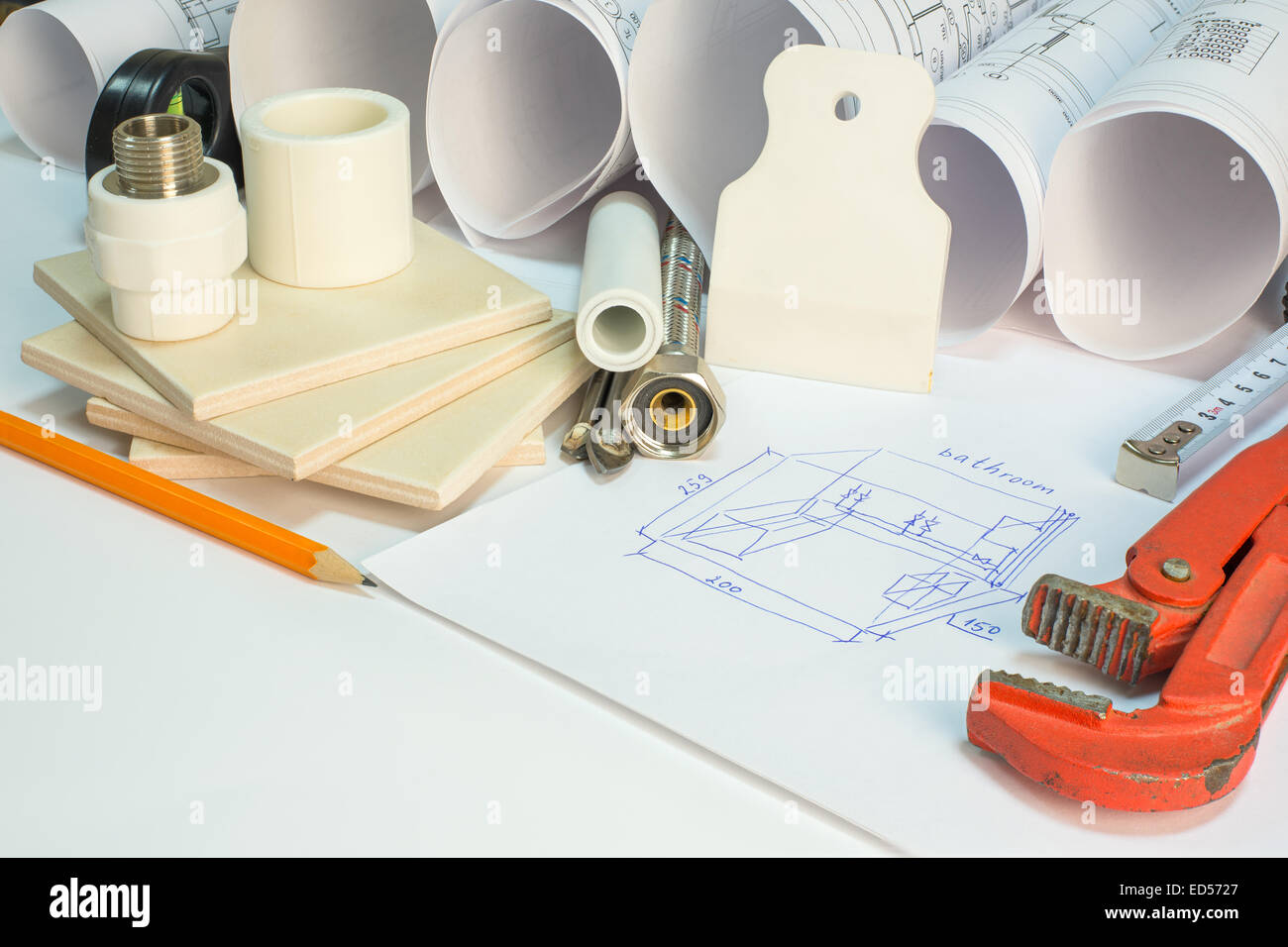 Drawing rolls, construction hardware tools, appliances and materials ...