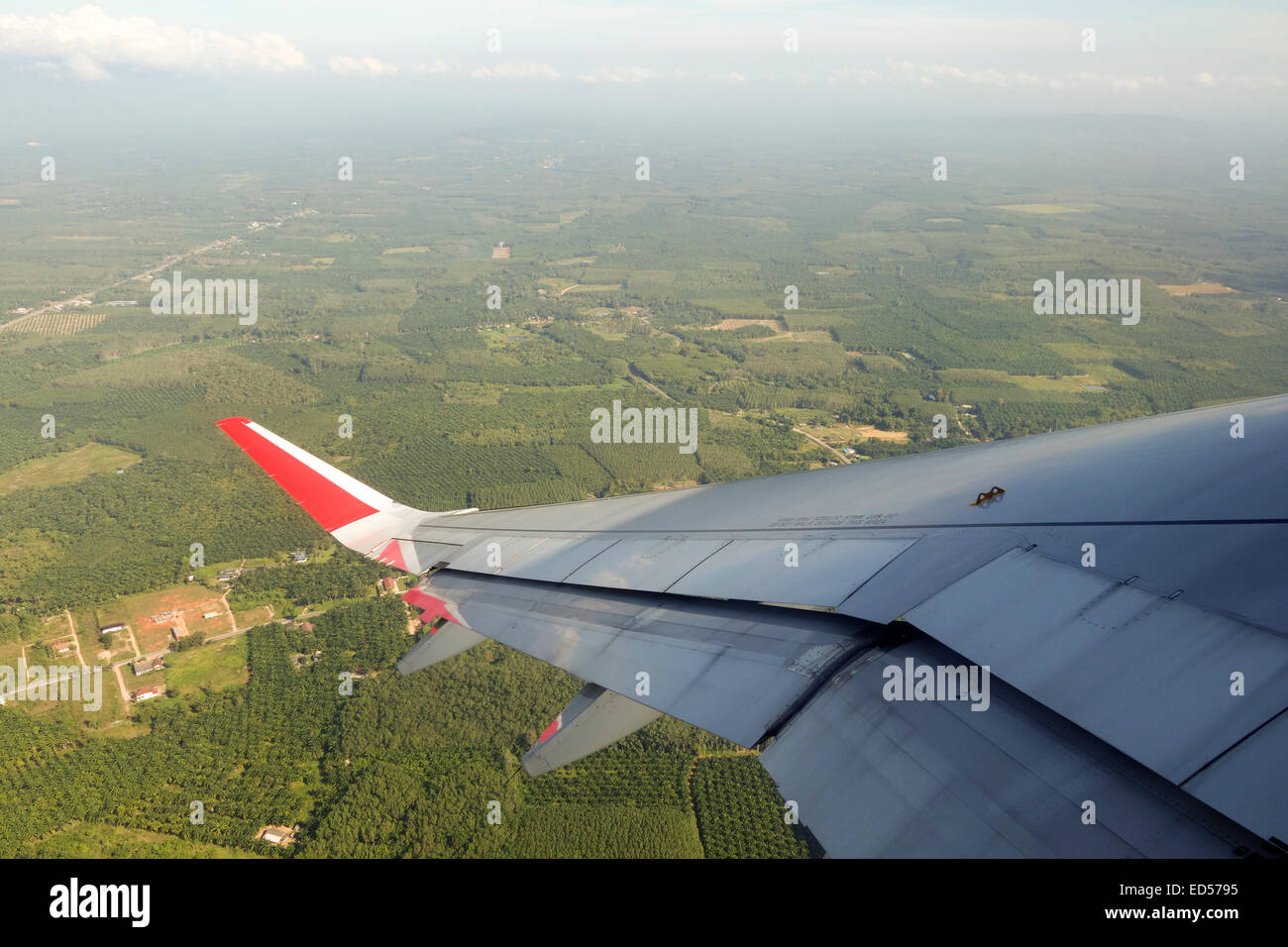 AirAsia Thailand thai, airbus A320 wingtip, flying over Krabi, Thailand ...
