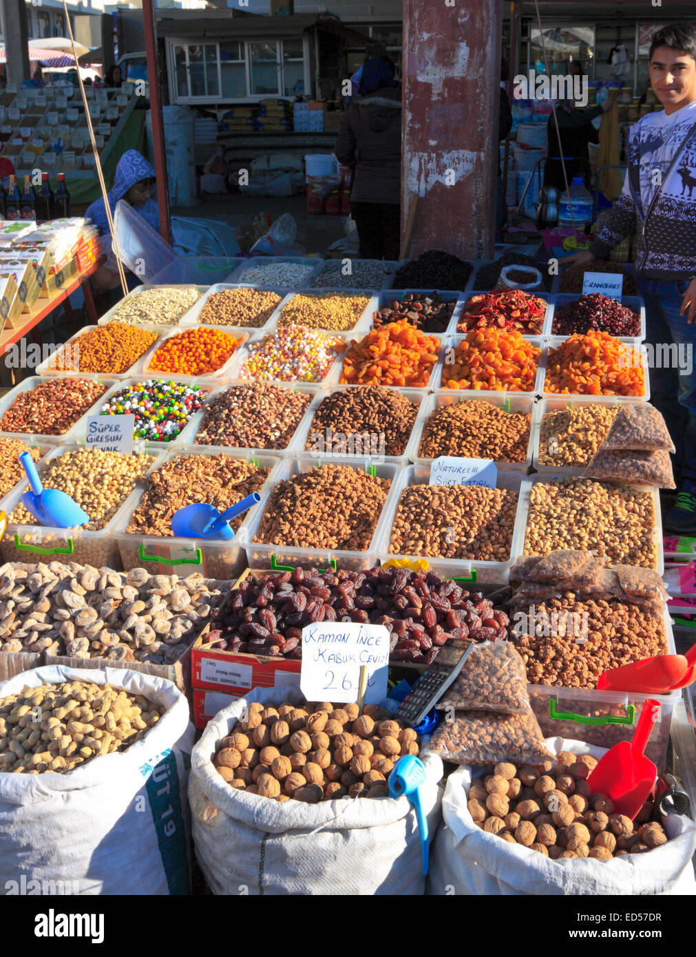 Nuts and Spices in a Turkish Market, Manavgat, Turkey Stock Photo - Alamy