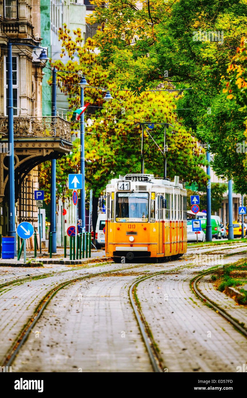 Tram on budapest street hi-res stock photography and images - Alamy