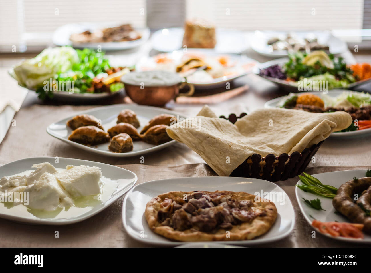 Traditional foods like mumbar, buryan, kebab, baklava from Turkish ...