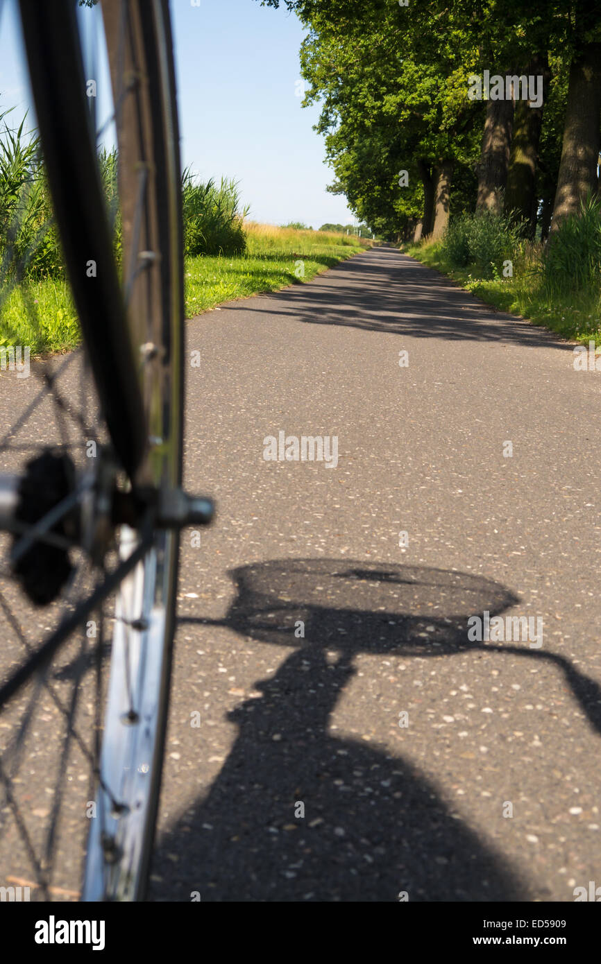 cycling on a way in landscape Stock Photo - Alamy