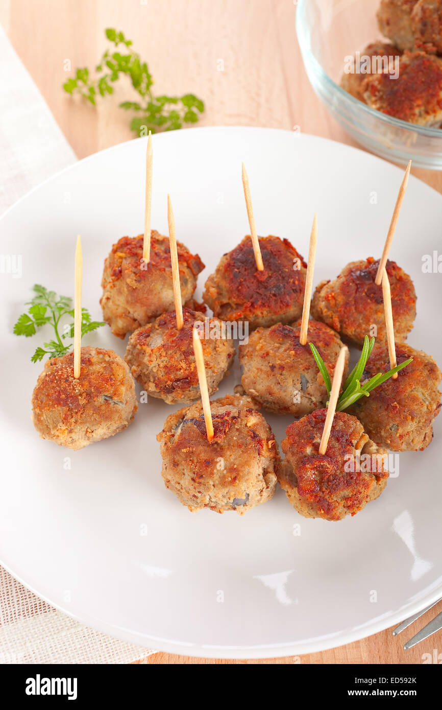 Meatball meat toothpick hi-res stock photography and images - Alamy