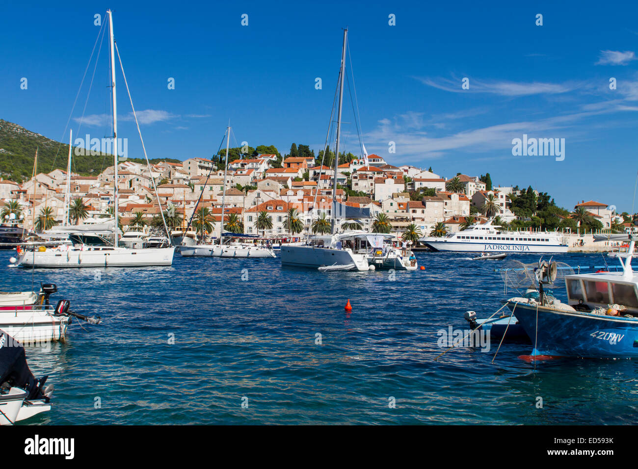Boats at marina in Hvar, Croatia Stock Photo - Alamy