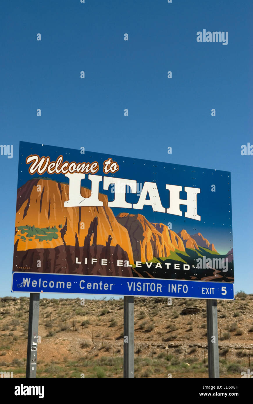 Welcome to Utah sign USA Stock Photo - Alamy