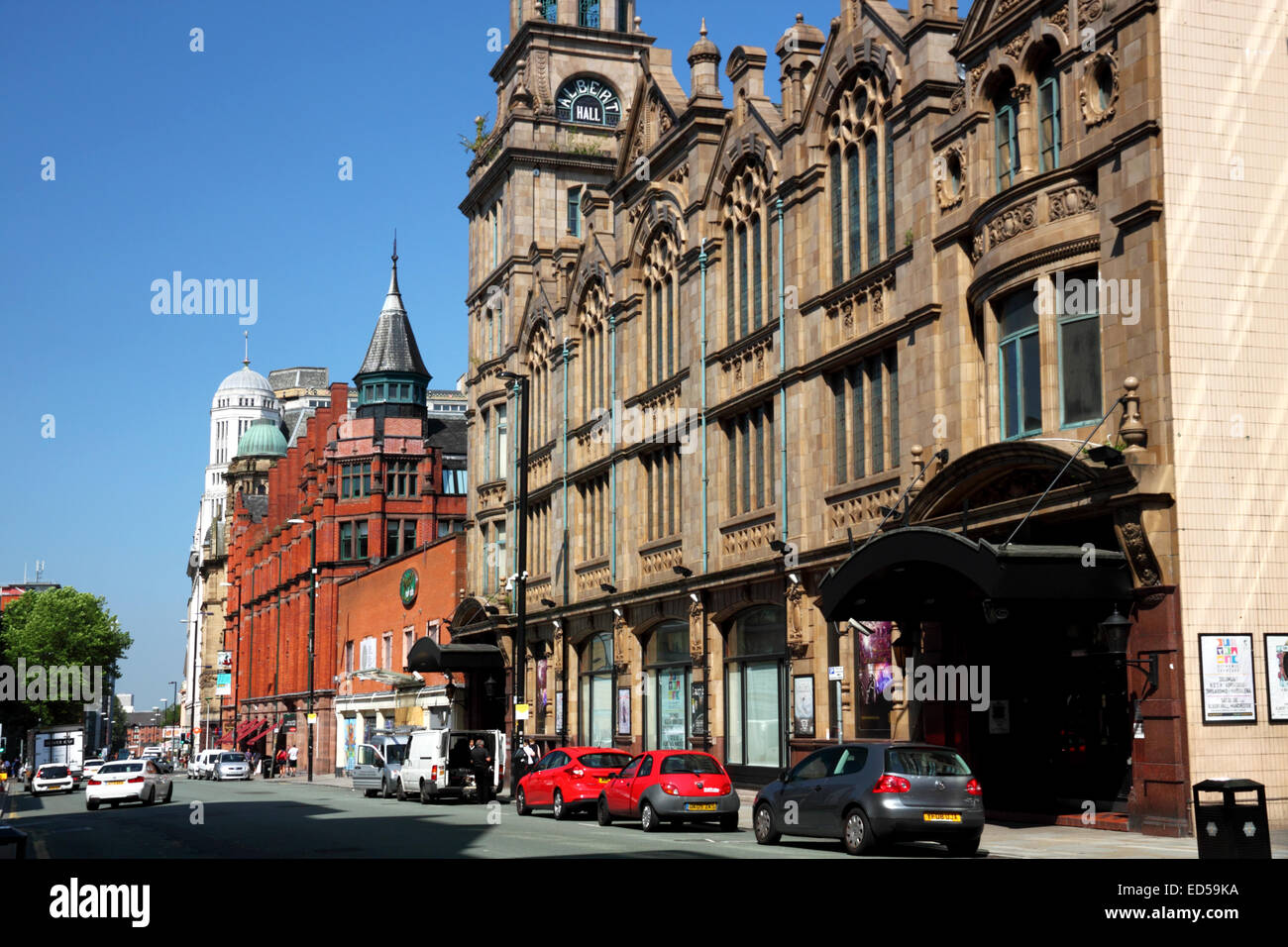 A city street with red brick Victorian and Edwardian buildings Stock ...