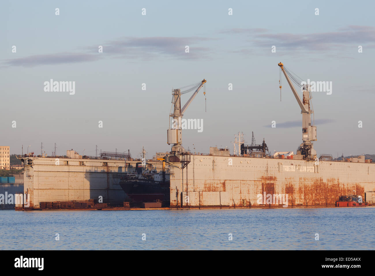 Repair floating dock Stock Photo - Alamy