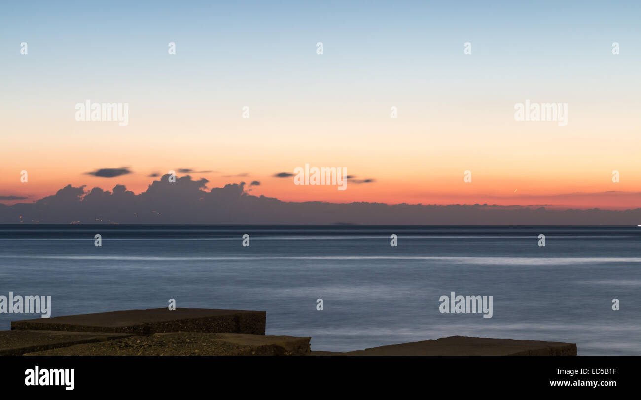 Pier of Riposto east Sicily before dawn Stock Photo - Alamy