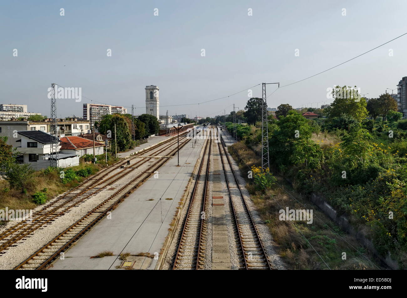Railway station Ruse - view from above, Bulgaria Stock Photo - Alamy