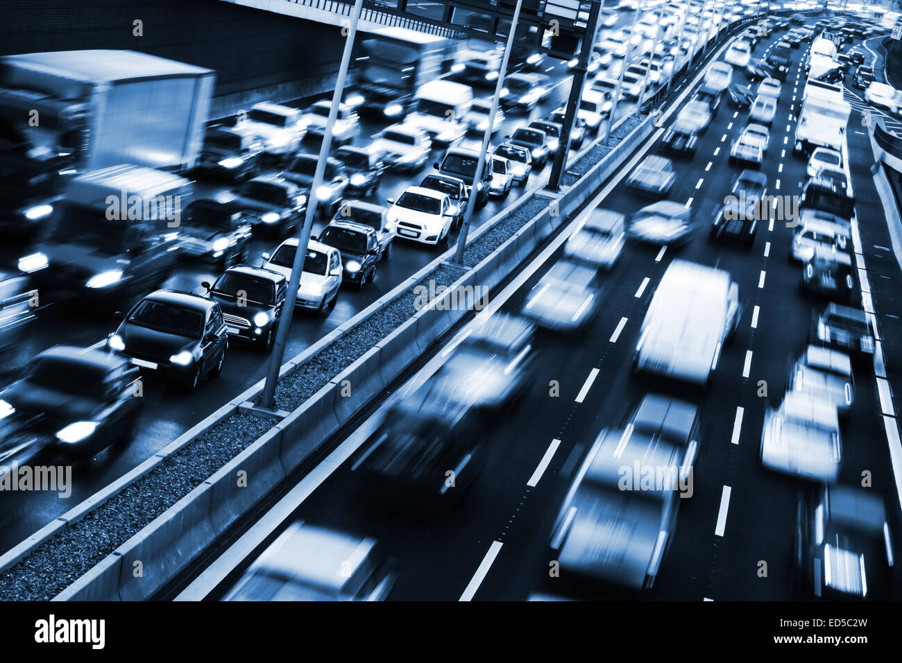 congestion on a higway on rush hour time Stock Photo - Alamy