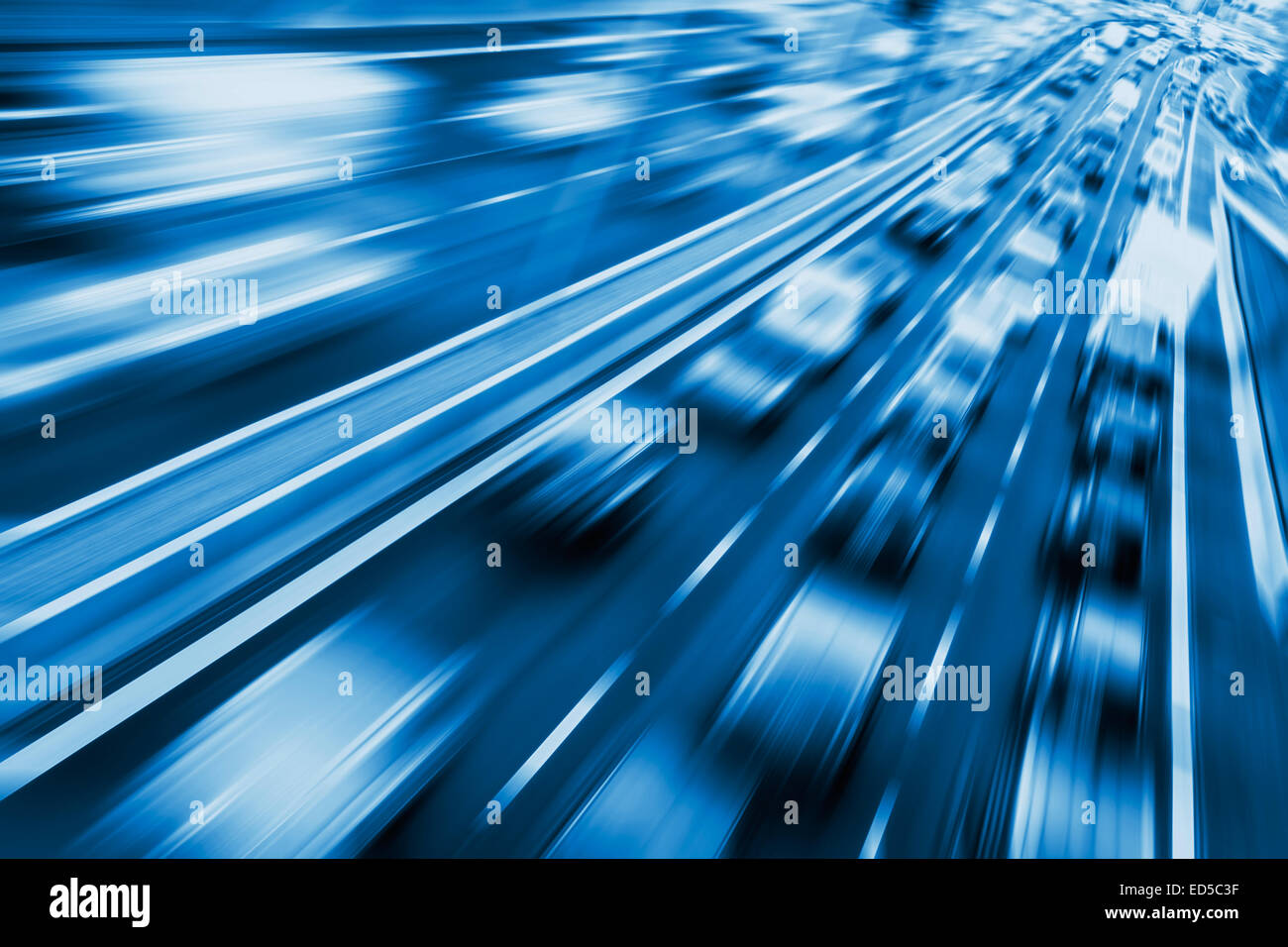 very fast cars on highway (blurred Stock Photo - Alamy