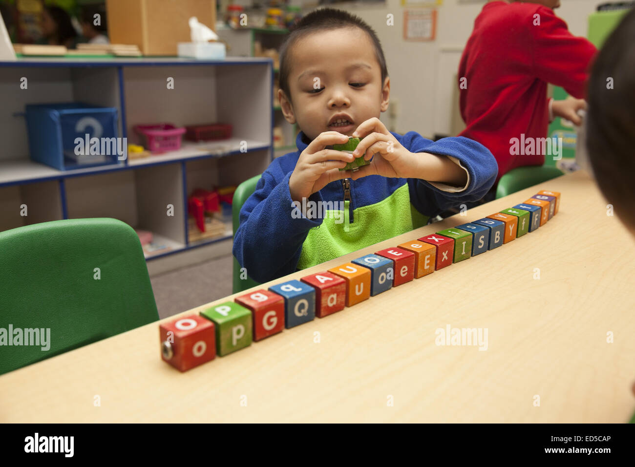 Child classroom blocks hi-res stock photography and images - Alamy
