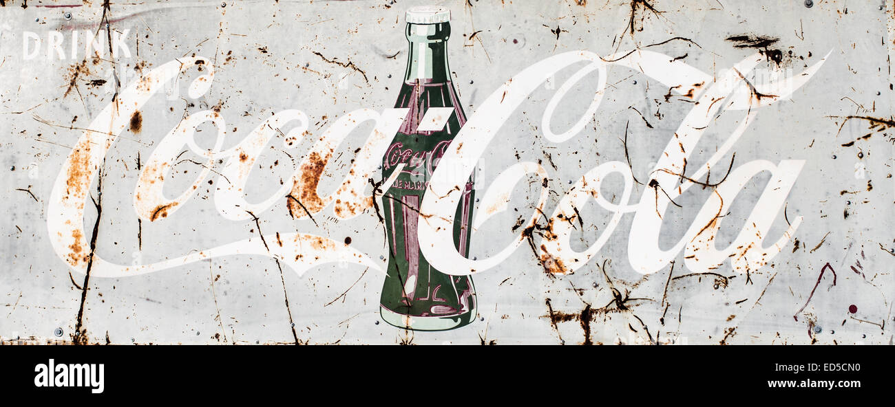 A vintage and rusted Drink Coca-Cola sign Stock Photo - Alamy