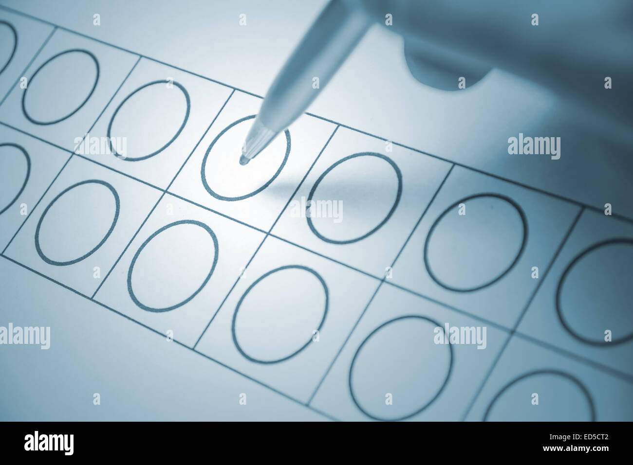 secret election, ballot papers and pen in blue light Stock Photo - Alamy