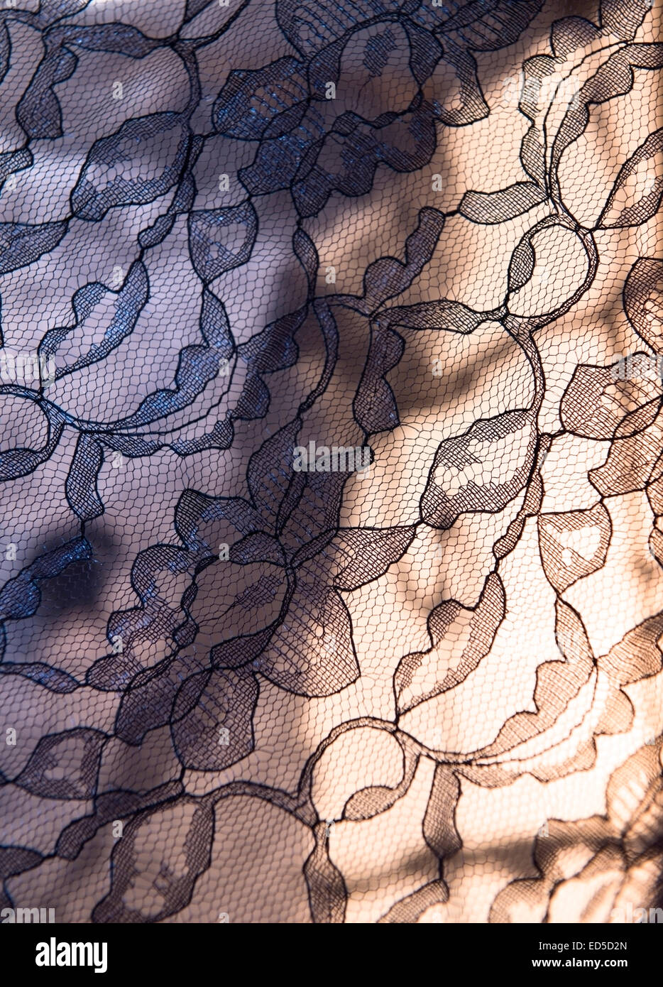 Draped Fancy Black Lace Detail Stock Photo - Alamy