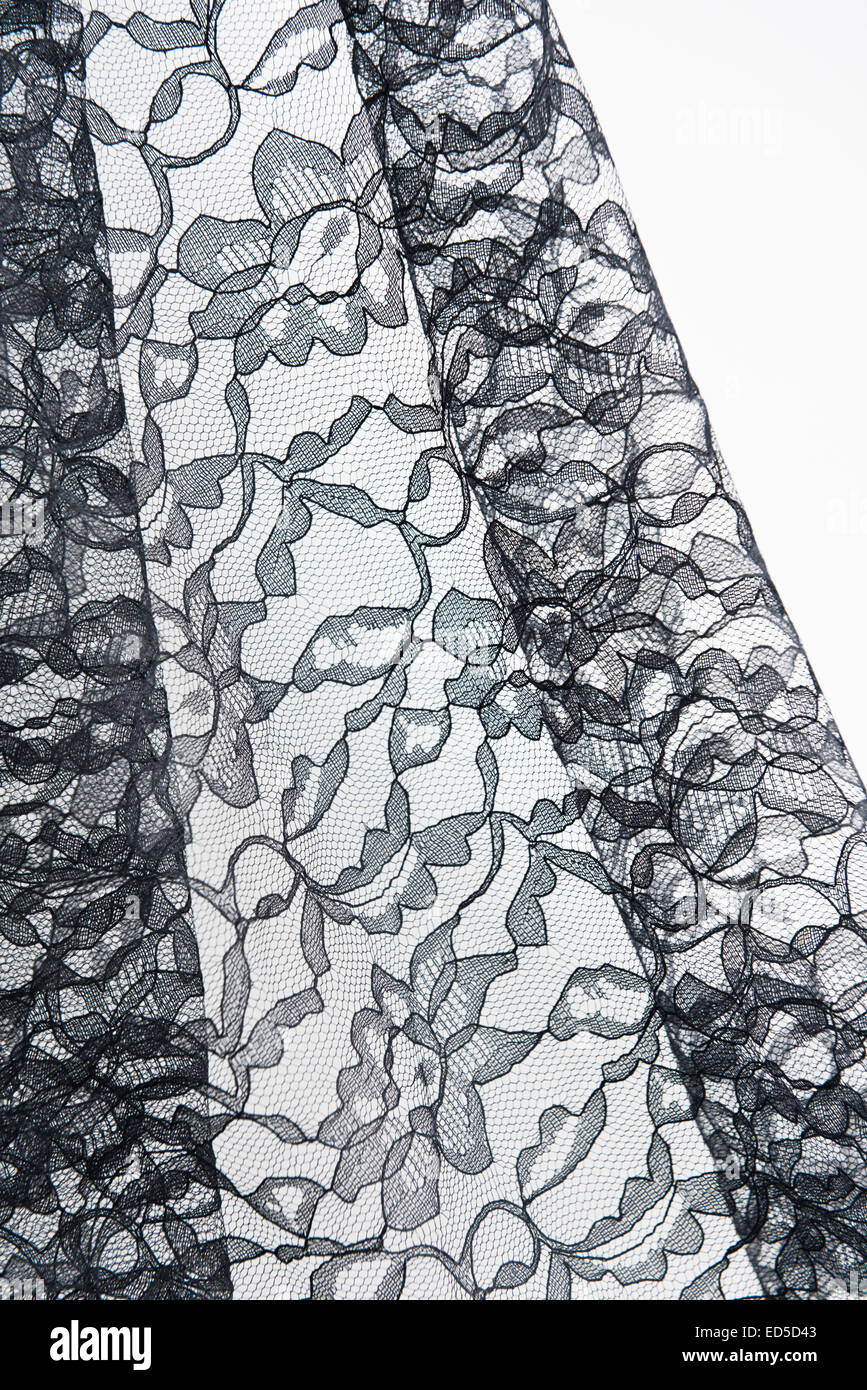 Draped Fancy Black Lace Detail Stock Photo - Alamy