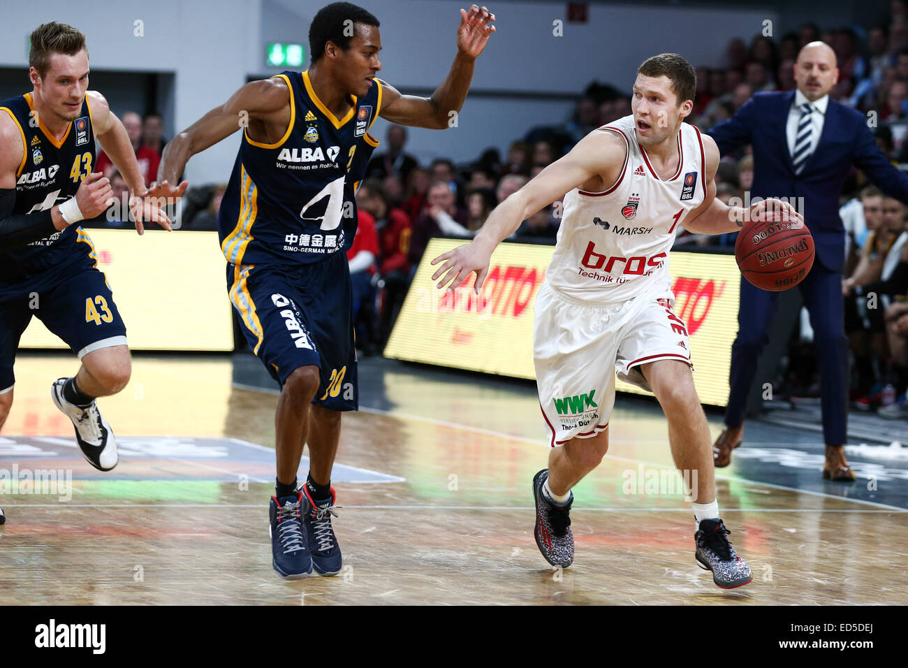 Bamberg, Germany. 26th Dec, 2014. Berlin's Leon Radosevic (L) and Alex ...