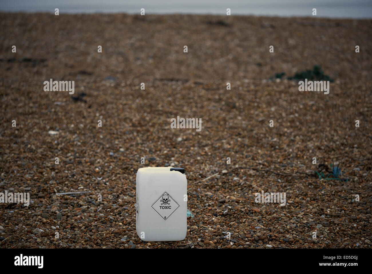 Empty container which carried a toxic liquid washed up on a British ...