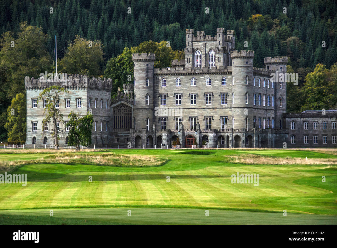 The stunning Taymouth Castle at Kenmore, Scotland at the mouth of Loch ...