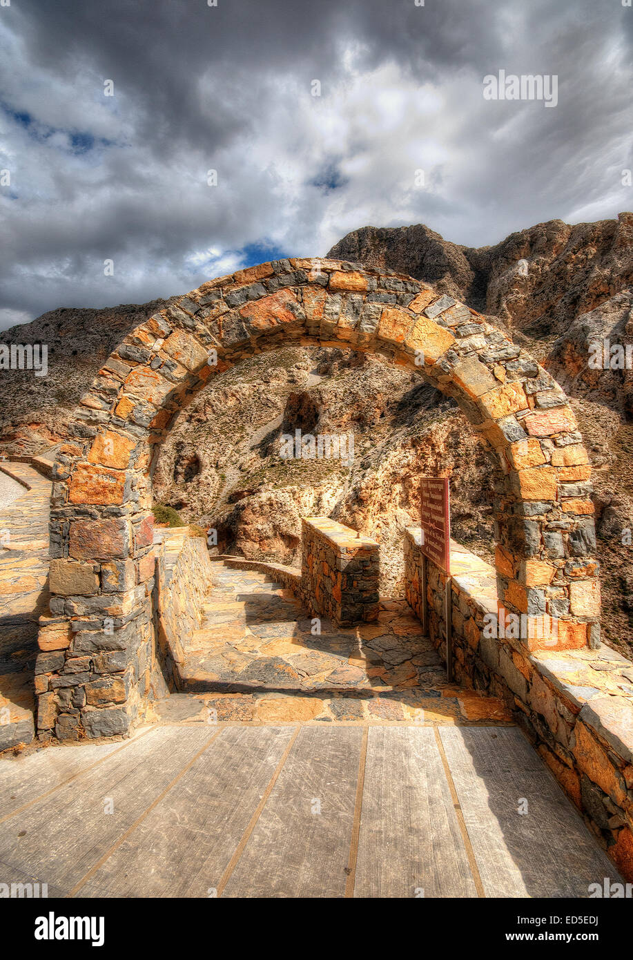 An Arch at Sissi on the Greek Island of Crete. Cretian Landscapes ...