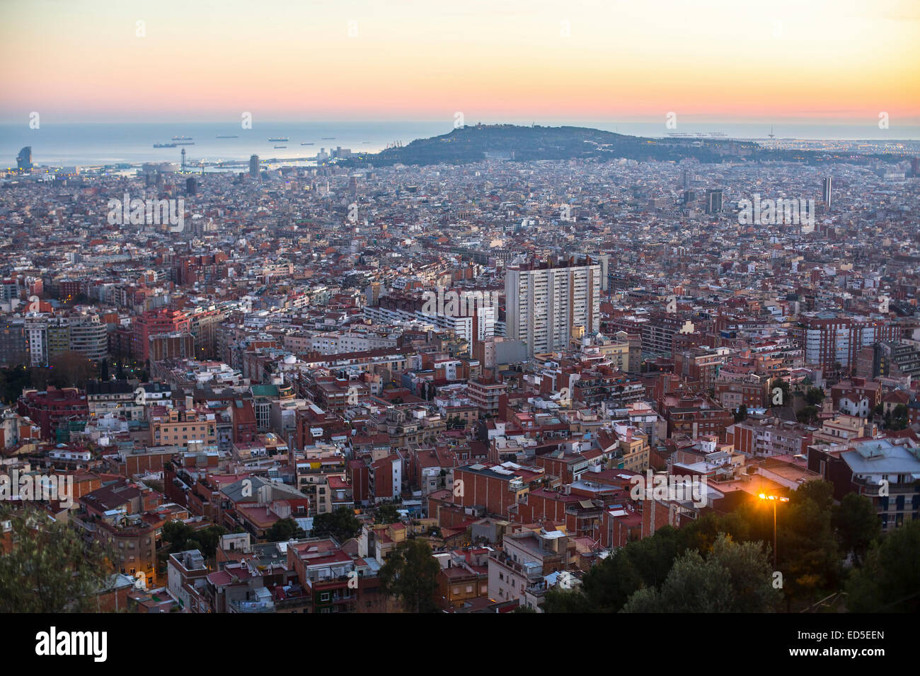 Barcelona view barceloneta from beach hi-res stock photography and ...