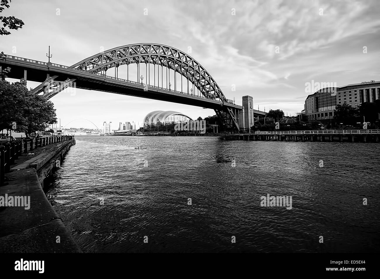 The iconic Tyne Bridge spanning the River Tyne as seen from Newcastle ...