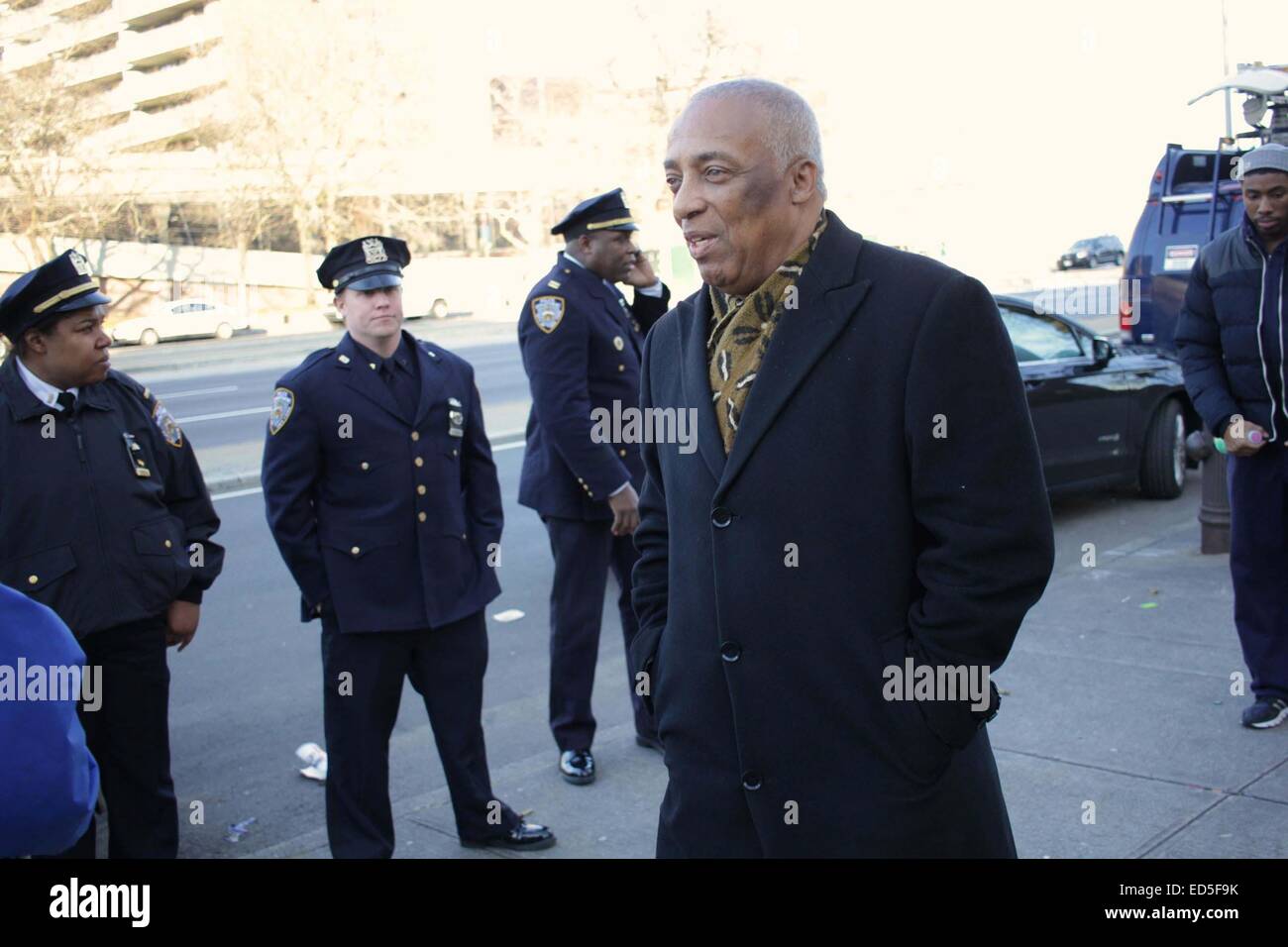 New York, New York, USA. 27th Dec, 2014. Charles Barron arrives for ...