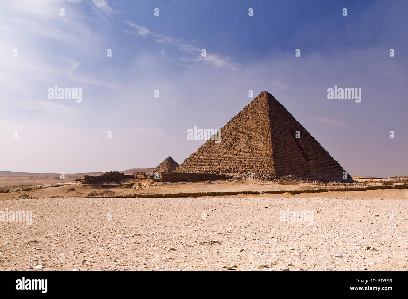 Ancient stone pyramid in Egyptian desert near Giza Stock Photo - Alamy
