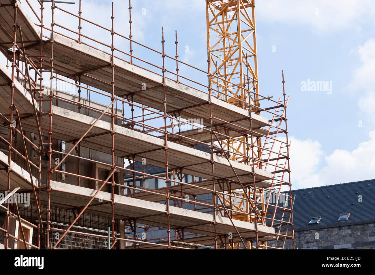 Construction site scaffolding Stock Photo - Alamy