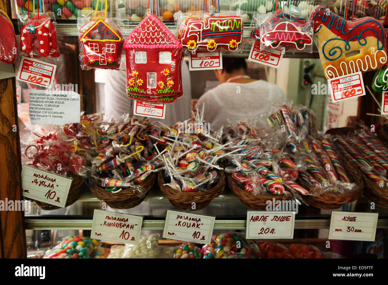 Sweets at the Bombondzija Bosilicic sweet shop in Belgrade, Serbia ...