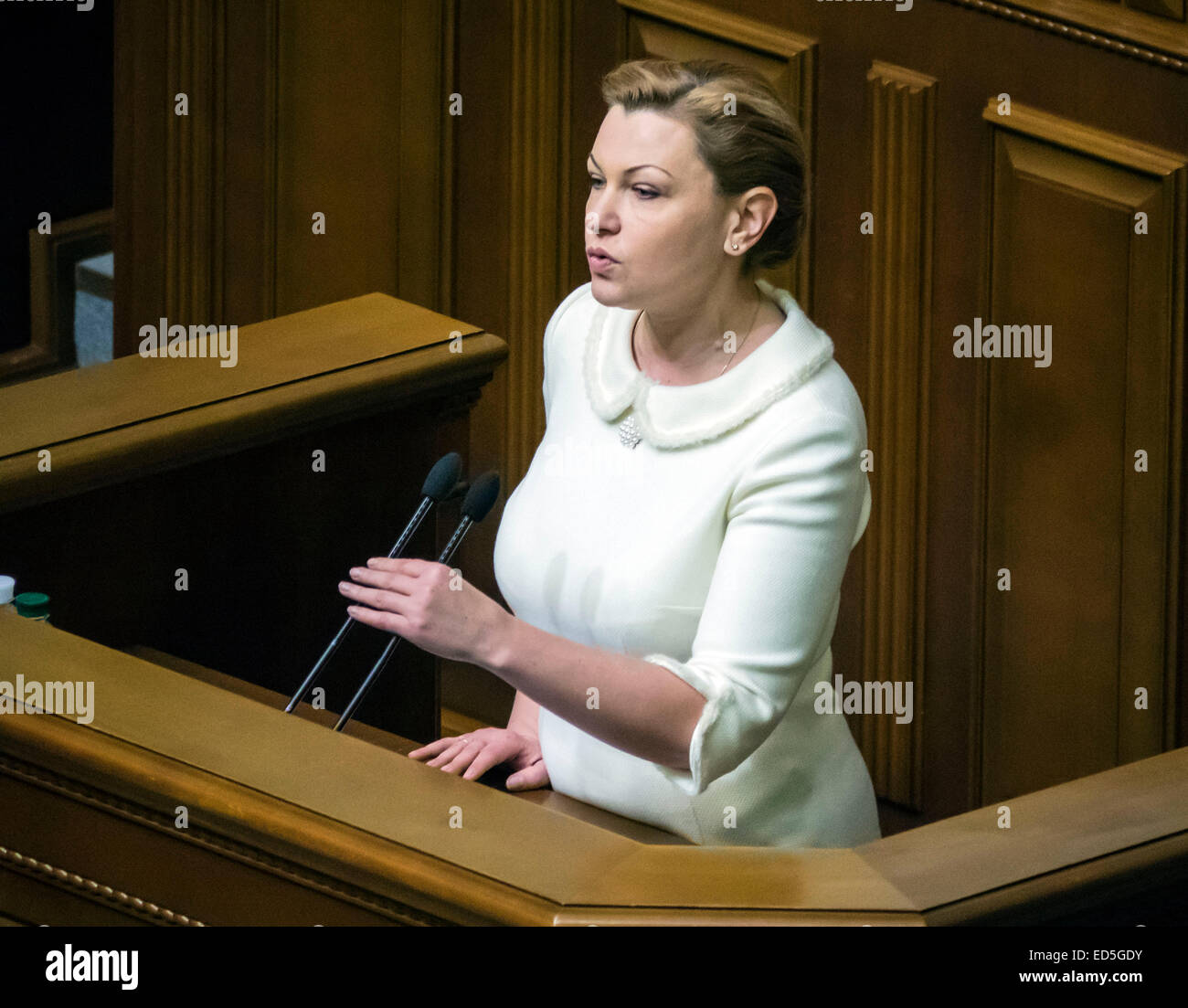 Kiev, Ukraine. 28th Dec, 2014. People's Deputy of Ukraine Oksana Prodan ...