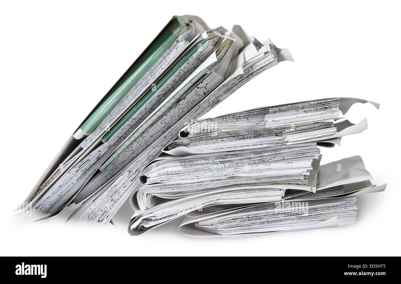 Vertical And Horizontal Stacks Of Files Isolated On White Background ...