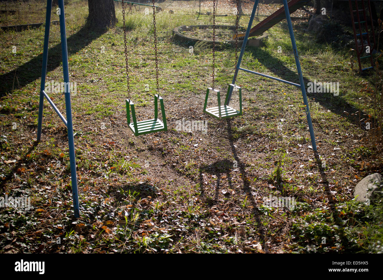 Playground swing swings hi-res stock photography and images - Alamy