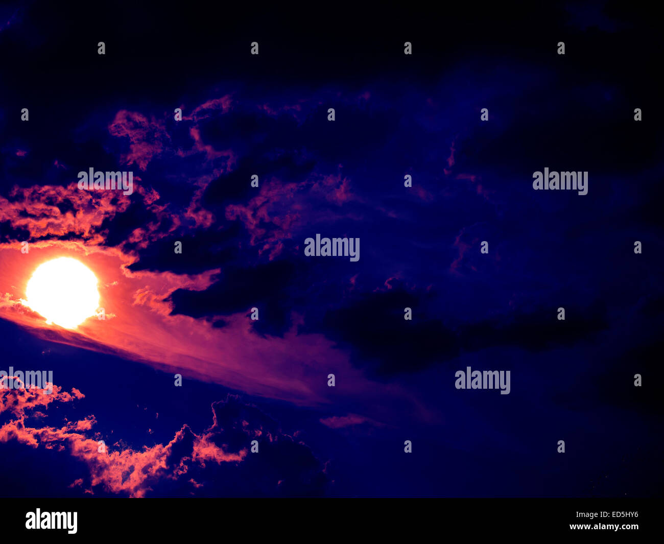 Retro Nostalgic Sky And Clouds Stock Photo - Alamy