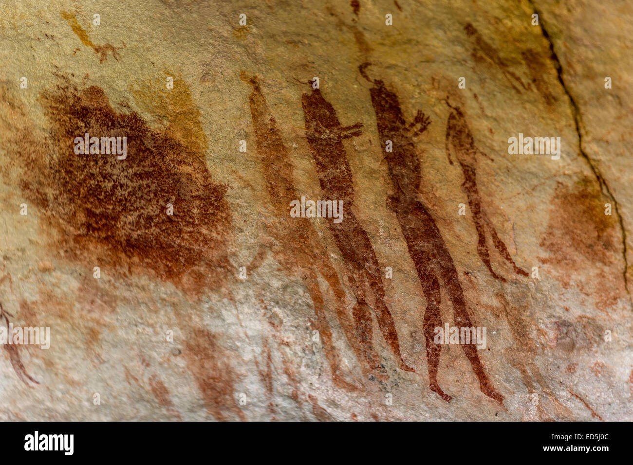 Humans w crescent face where(white clay disappeared).The splodge where ...