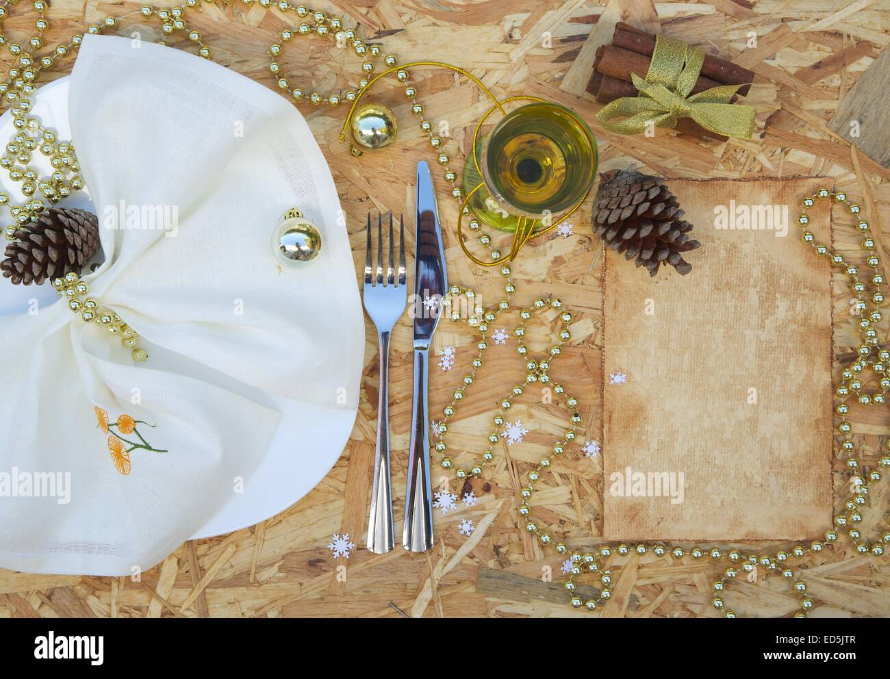 A part of festive table. Top view background Stock Photo - Alamy