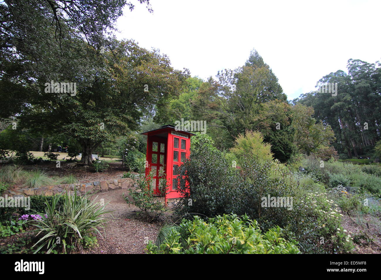 Old Telephone Box in Gardens Stock Photo - Alamy