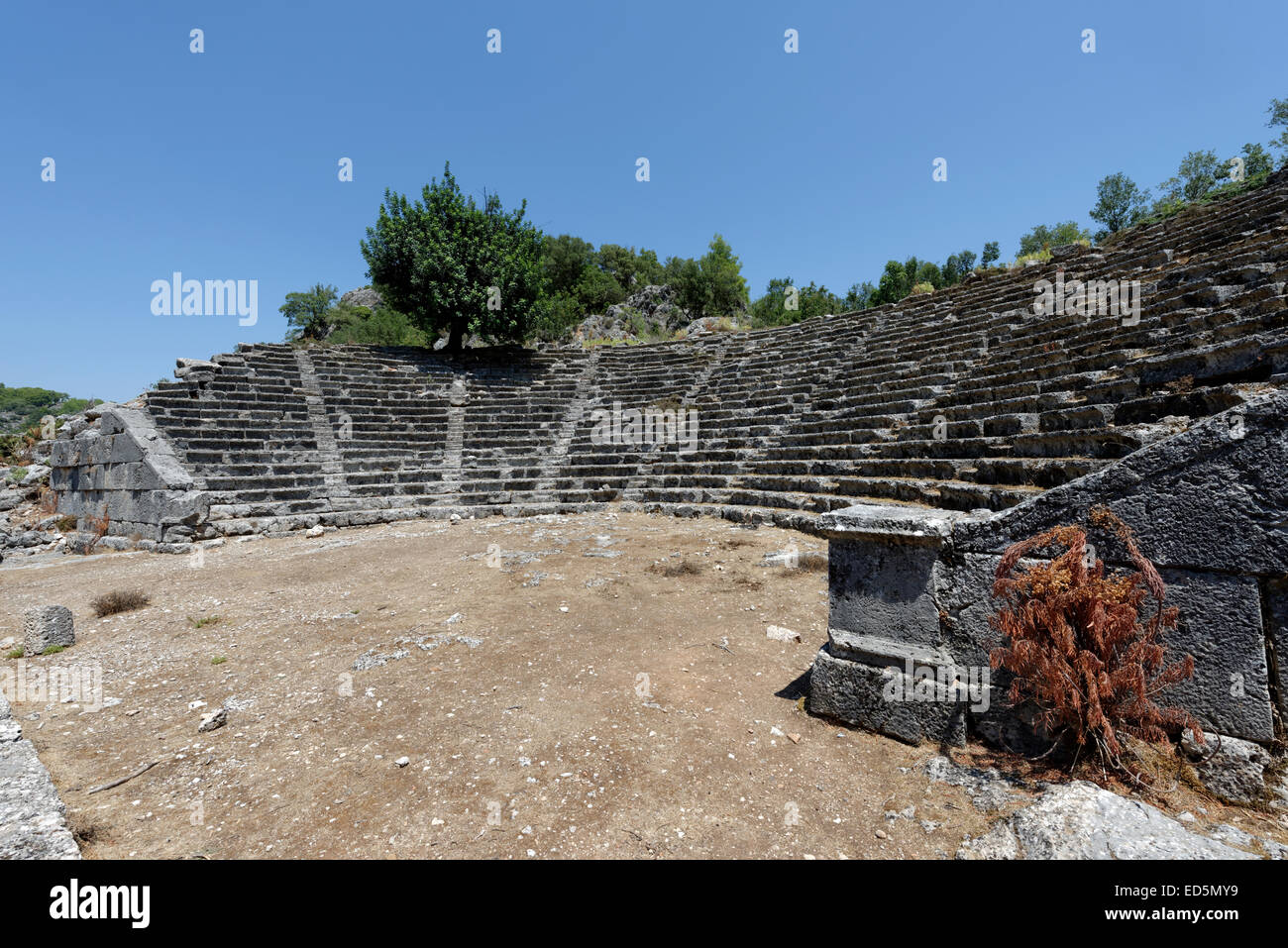 View of the spectacular Greek-style 2nd century BC theatre. Pinara ...