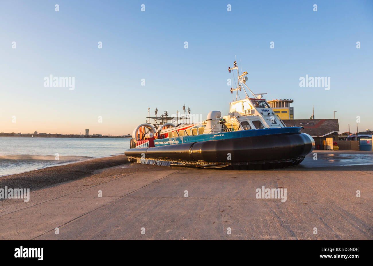 Hovertravel hovercraft in the terminal, Portsmouth, Hampshire, UK ...
