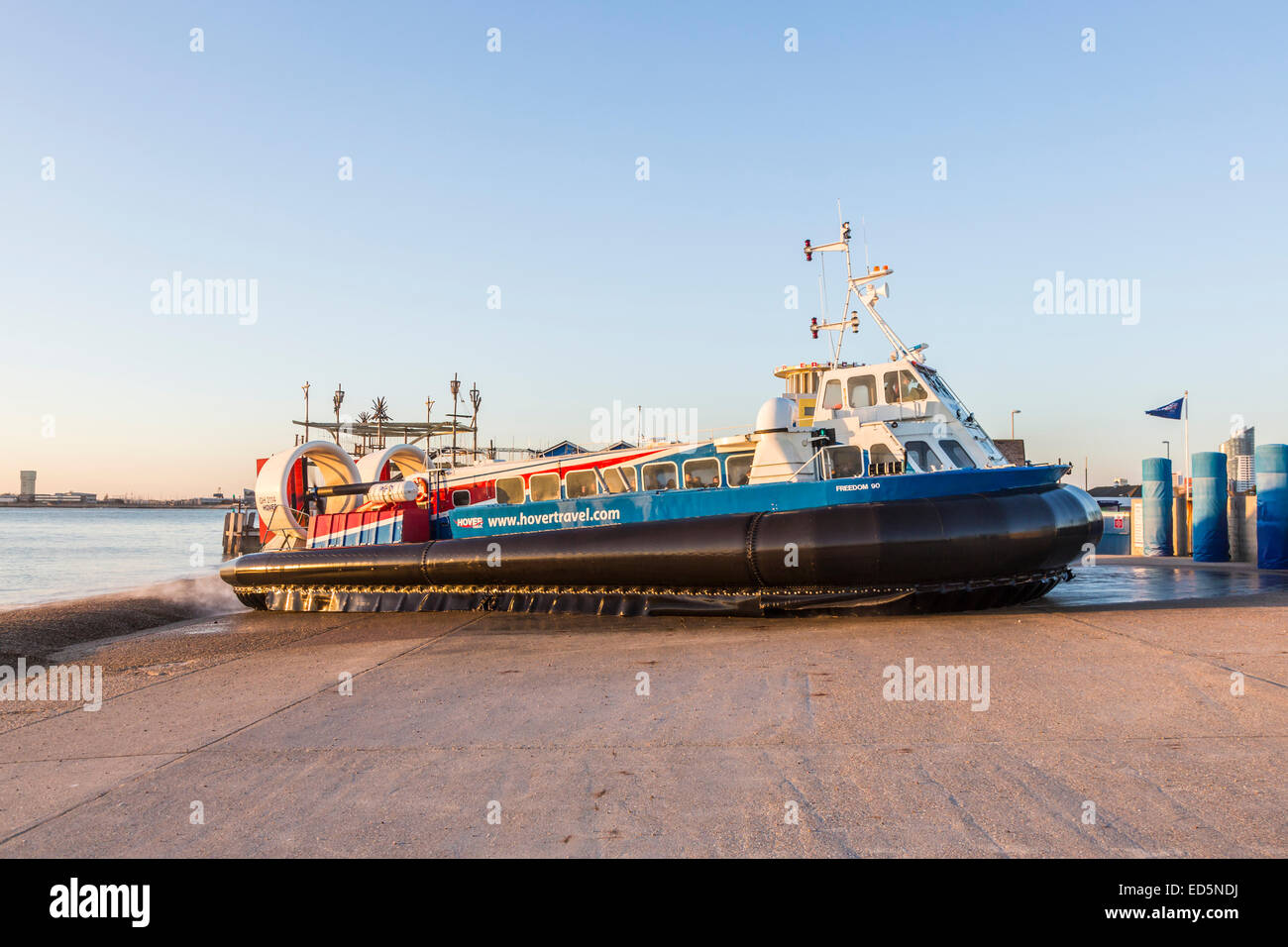 Hovertravel hovercraft in the terminal, Portsmouth, Hampshire, UK ...